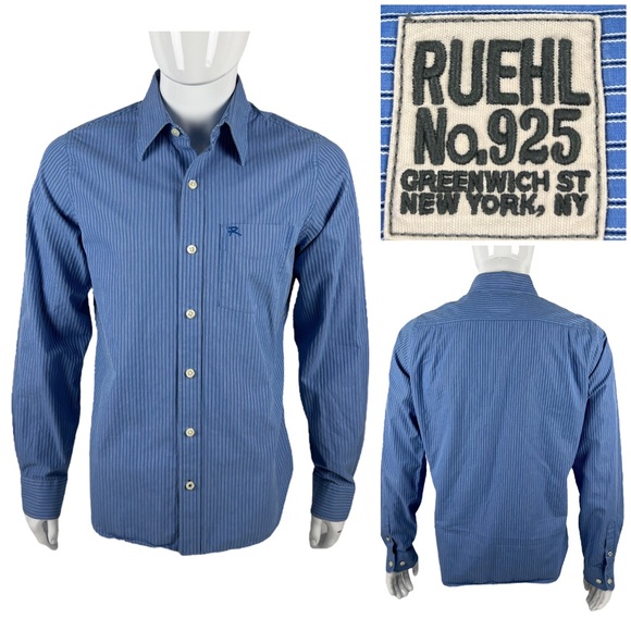 Ruehl No.925 | Shirts | Ruehl No 925 Mens Medium Shirt Blue Stripes ...
